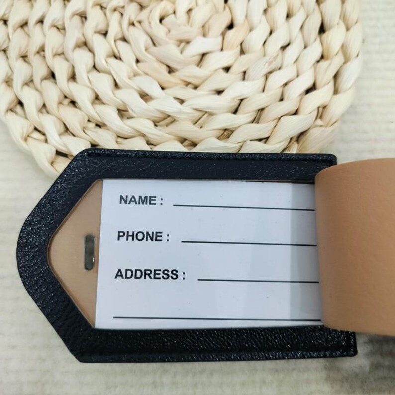 Personalized Leather Luggage Tags Custom Name Travel Accessories ...