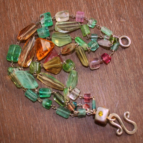 4 Strand Gemstone Silver Bracelet | Etsy