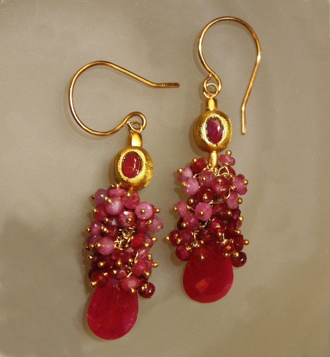 Precious Ruby Gemstone Earrings - Etsy