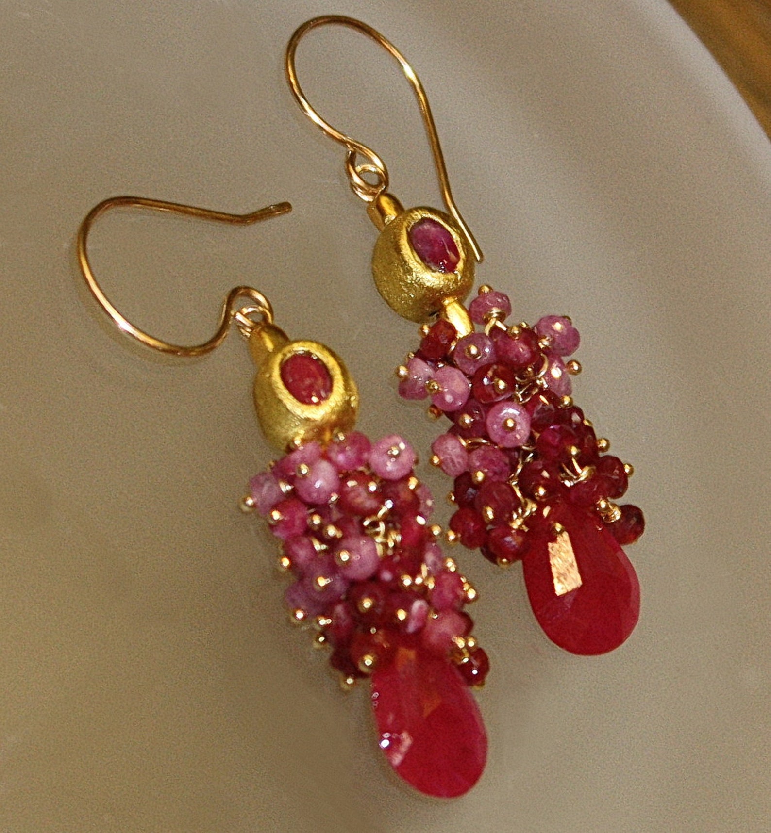 Precious Ruby Gemstone Earrings - Etsy