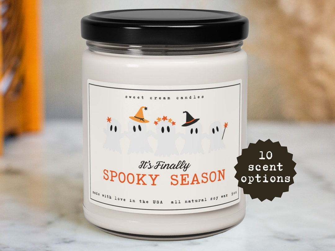 It's Finally Spooky Season - Cute Ghost Halloween Candle - Halloween ...