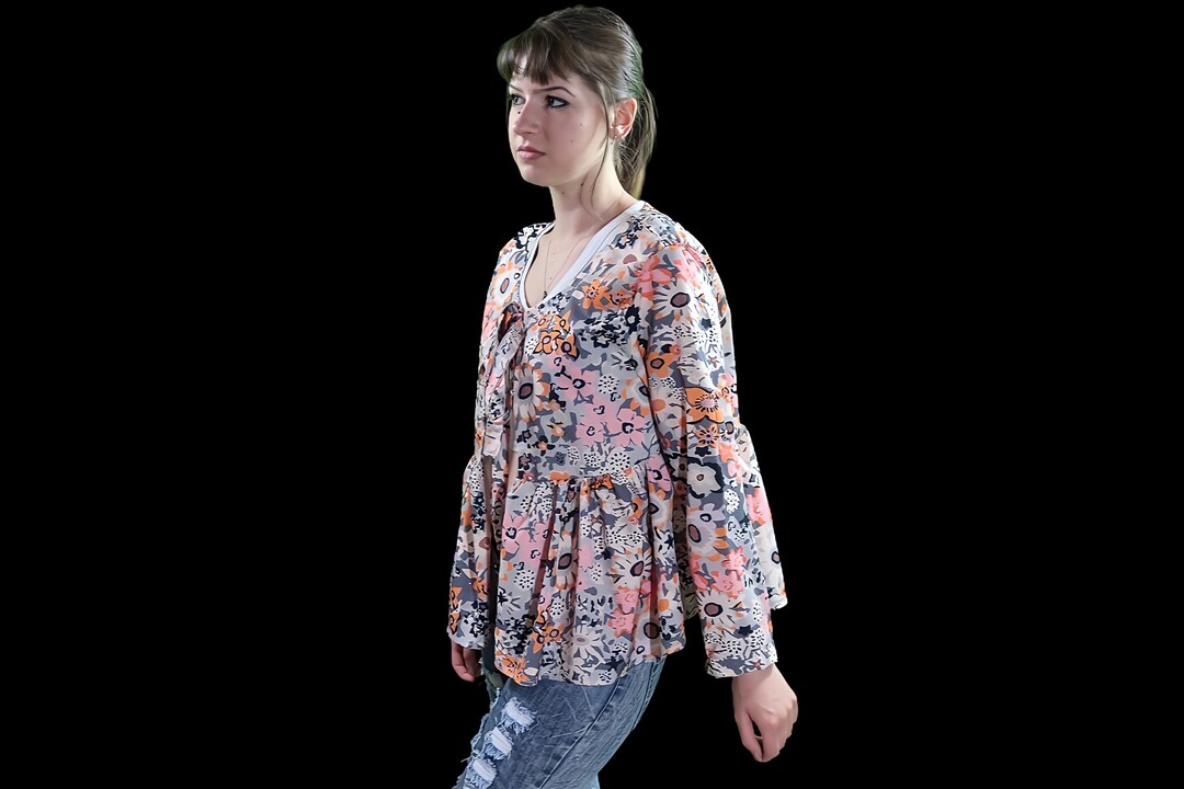 L-XL Lightweight Upcycled Floral Topper - Etsy