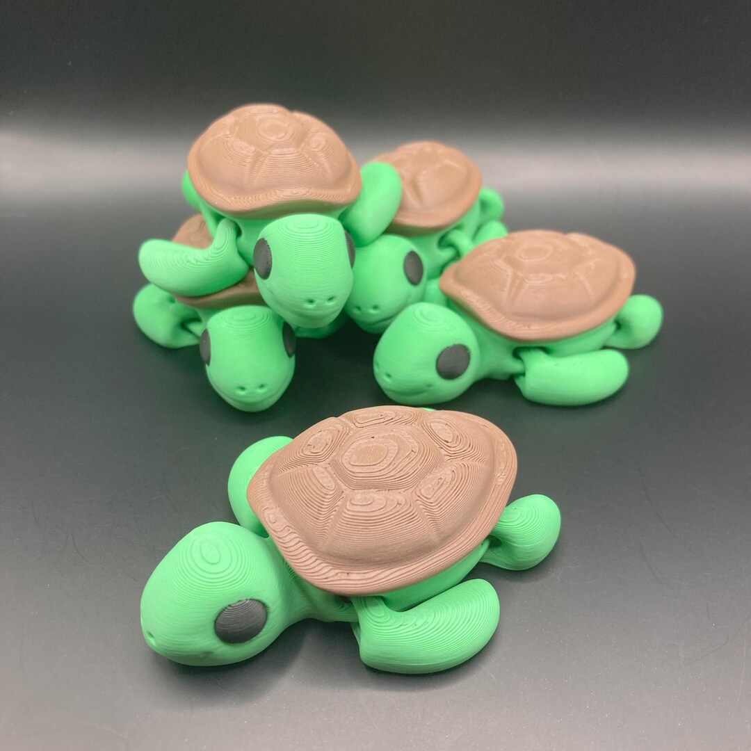 Flexi Turtle Desk Buddy | Articulated Fidget Toy & Cute Desk Decor - Etsy