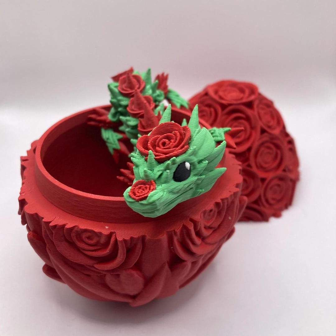 Baby Articulating Rose Dragon With Matching Rose Egg - Fantasy ...