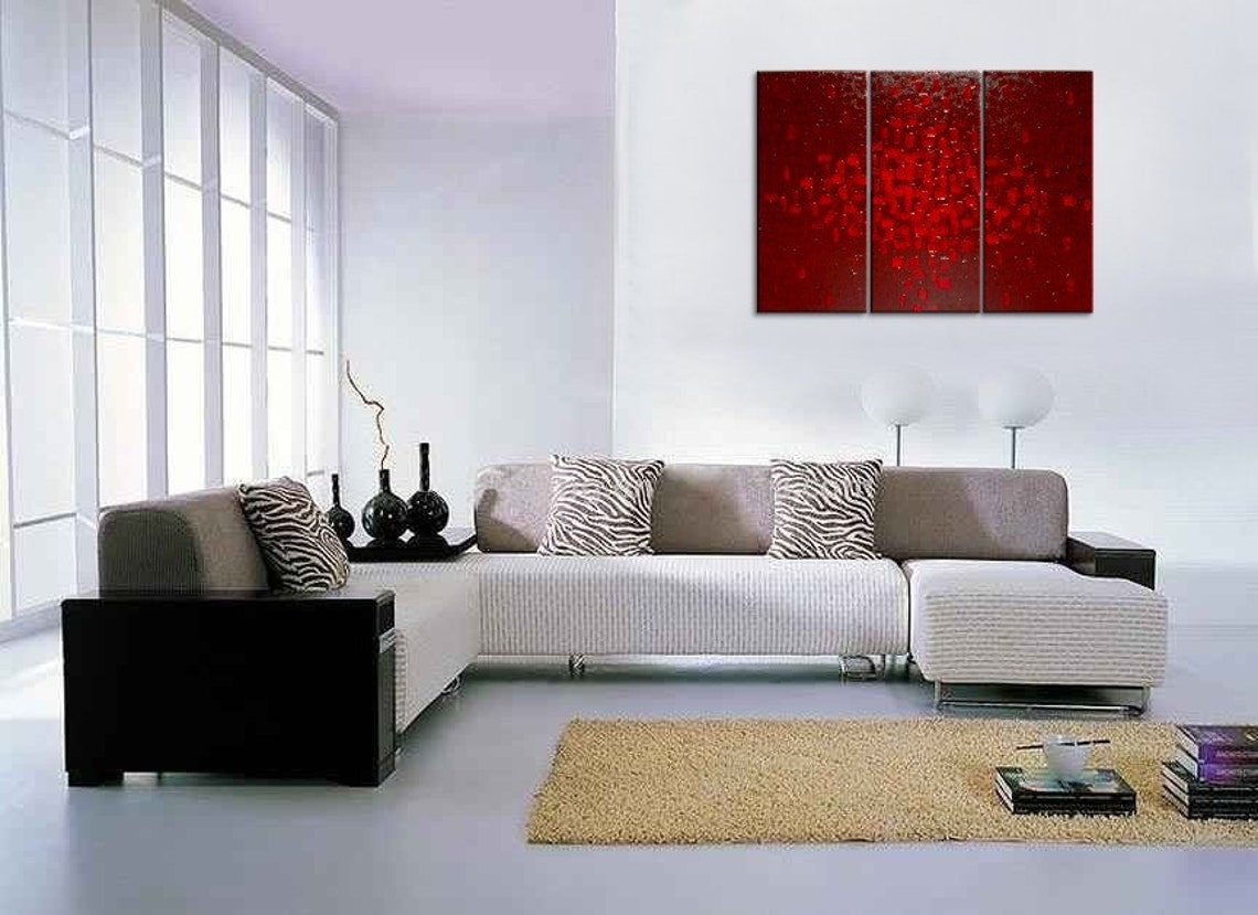 Bold Deep Red Abstract Painting Passionate High Quality Original Art ...