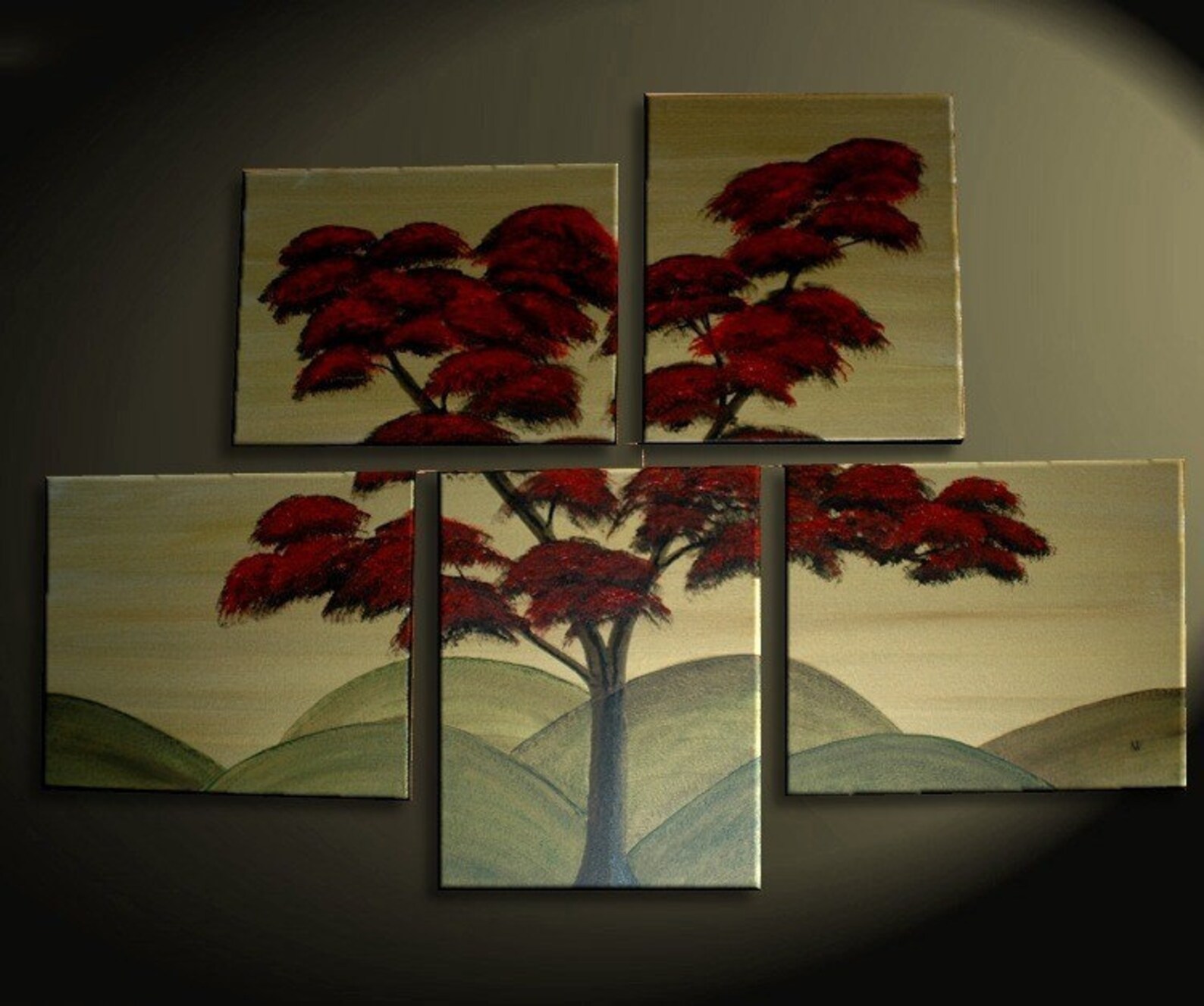 Japanese Tree Painting Huge Original Asian Style Art Fall Modern ...