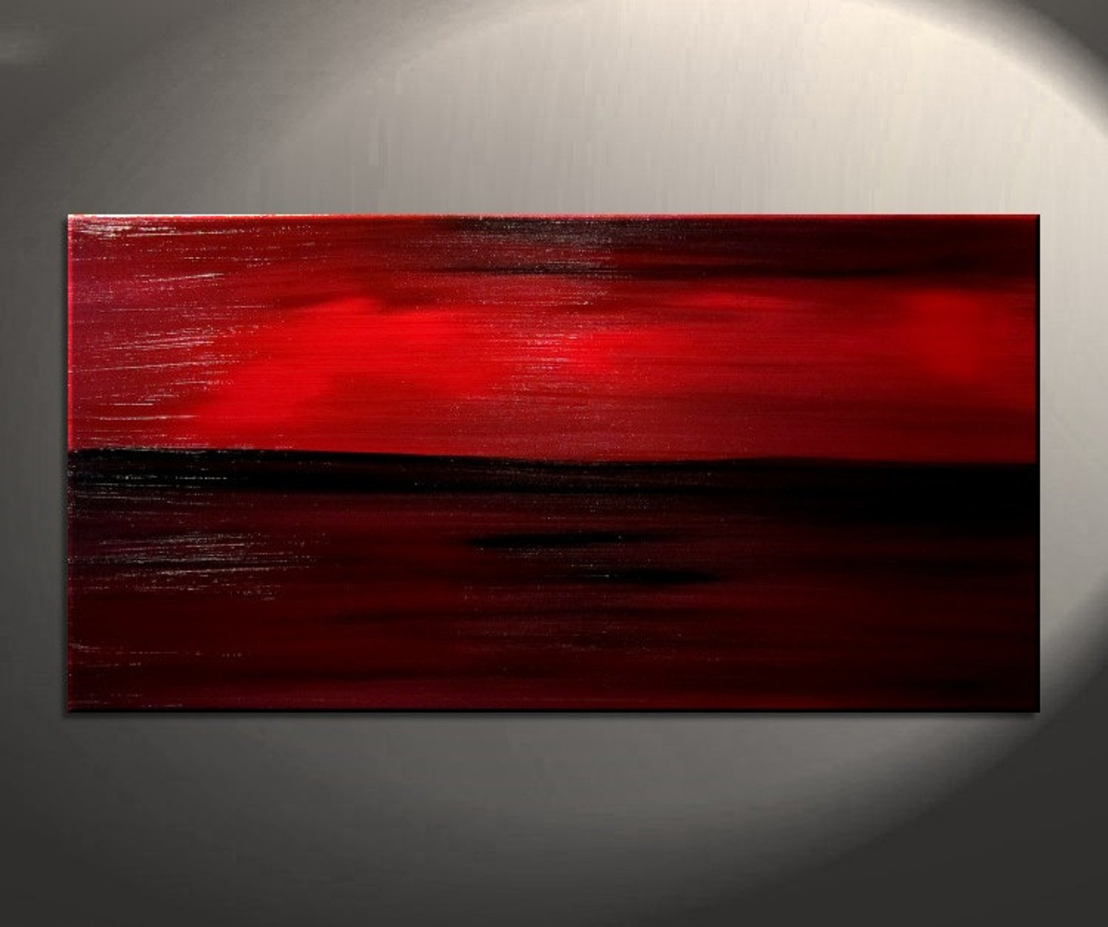 CUSTOM Red Abstract Seascape Art Large Ocean Painting Calm - Etsy
