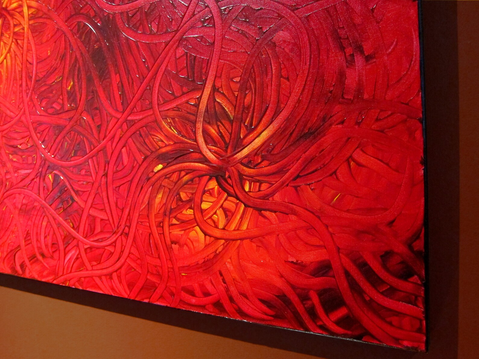 Large Red Abstract Painting Textured Wall Art Original Passionate Home ...