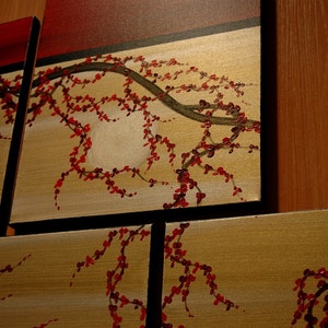 HUGE Zen Wall Art Red and Gold Large Painting Contemporary Abstract ...