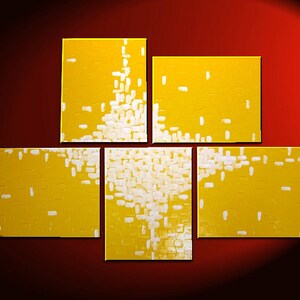 Huge Yellow Abstract Painting Large Original Textured Art Bright Happy ...