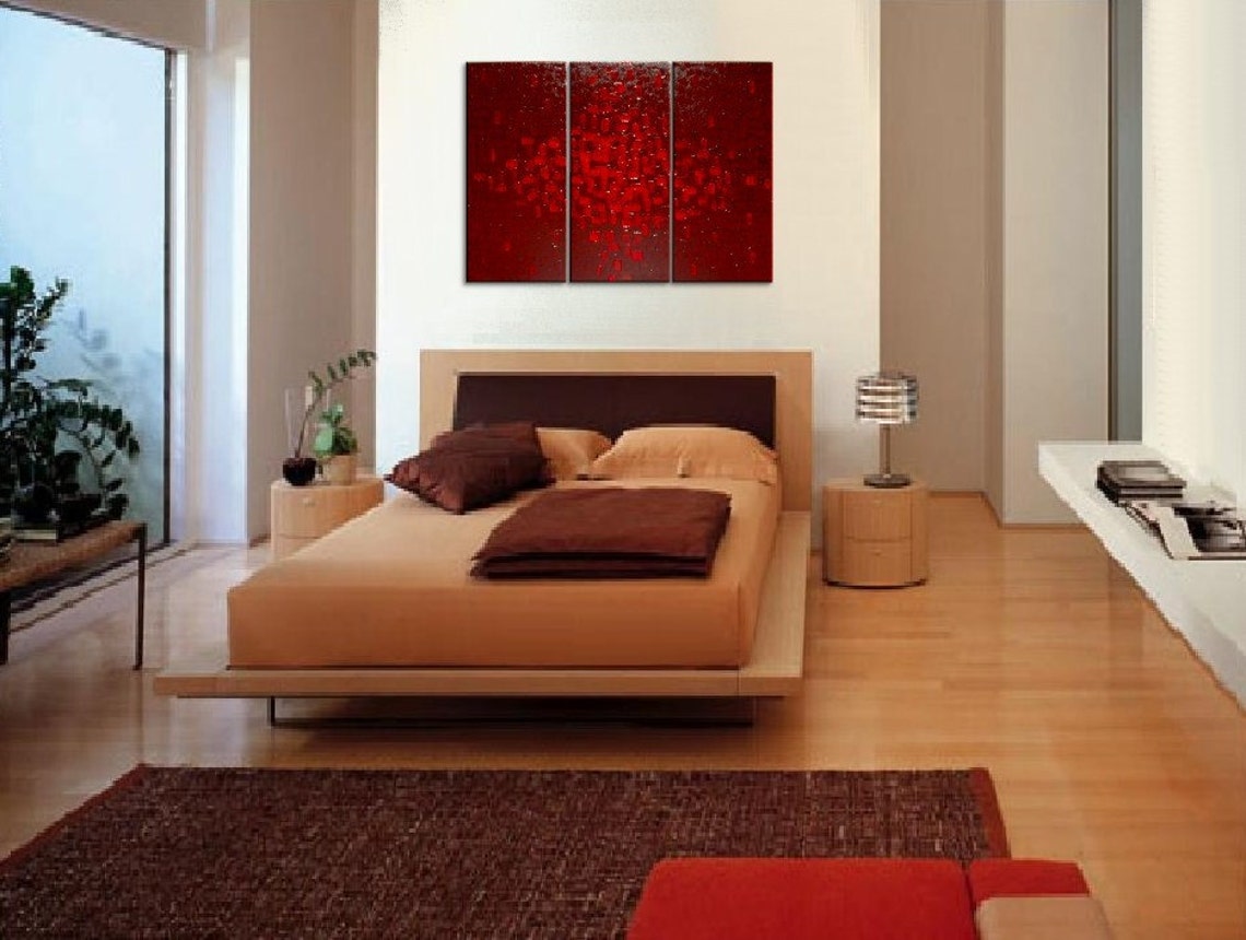 Bold Deep Red Abstract Painting Passionate High Quality Original Art ...