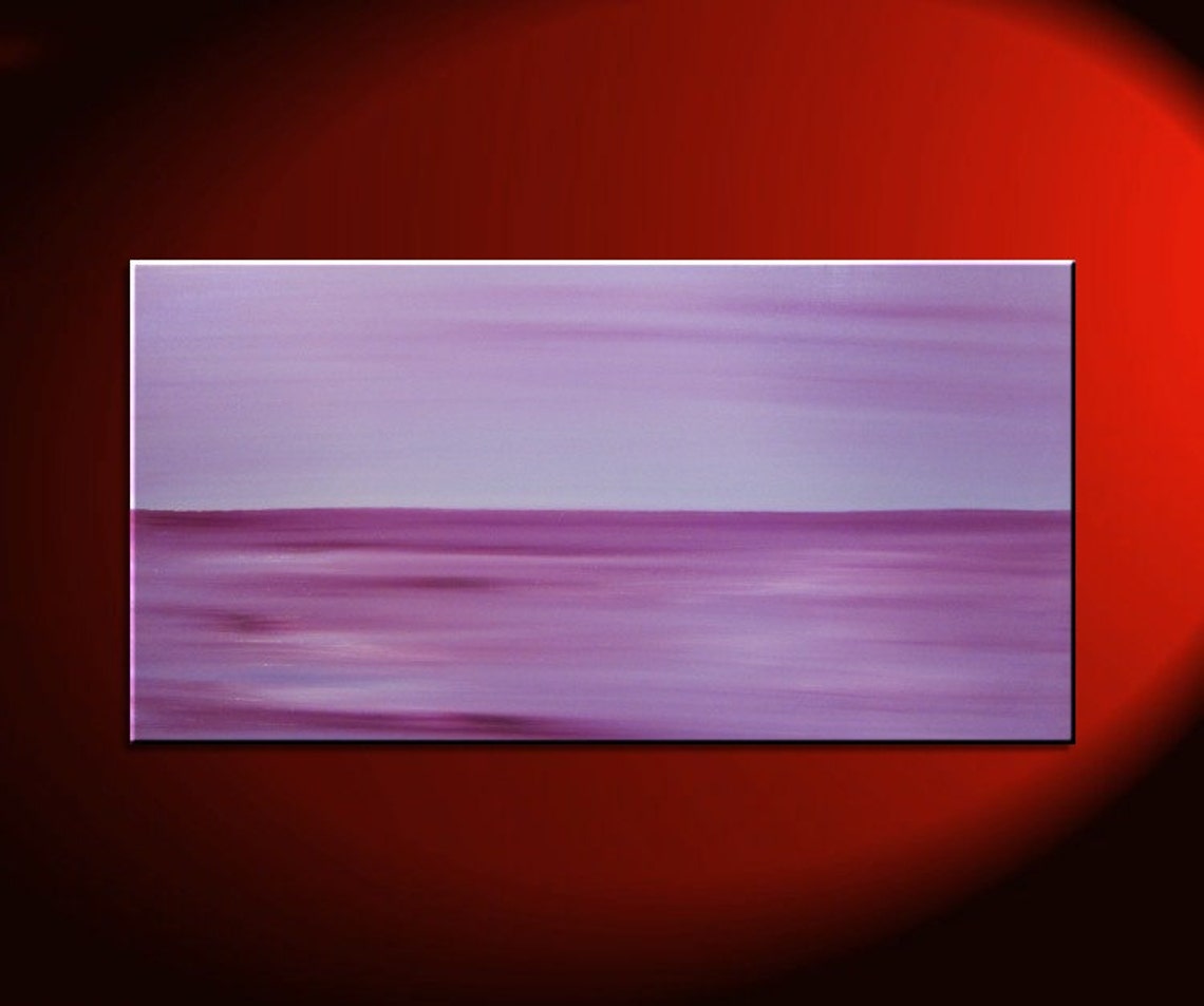 Large Purple Abstract Seascape Painting Blue Crimson Purple - Etsy