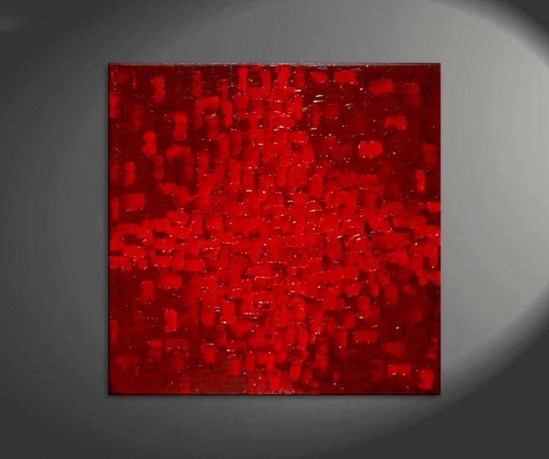 Red Painting Abstract Bold Textured Passionate Modern Urban Original ...