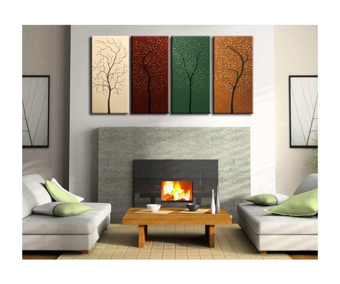 Four Seasons Tree Painting Acrylic Wall Art Original Artwork - Etsy