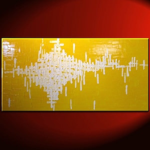 Abstract Painting Yellow Large Bright Happy Modern Original Knife Art ...