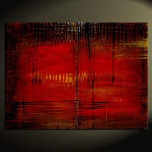 Large Red Abstract Painting Bold Modern Original Textured HUGE Urban ...