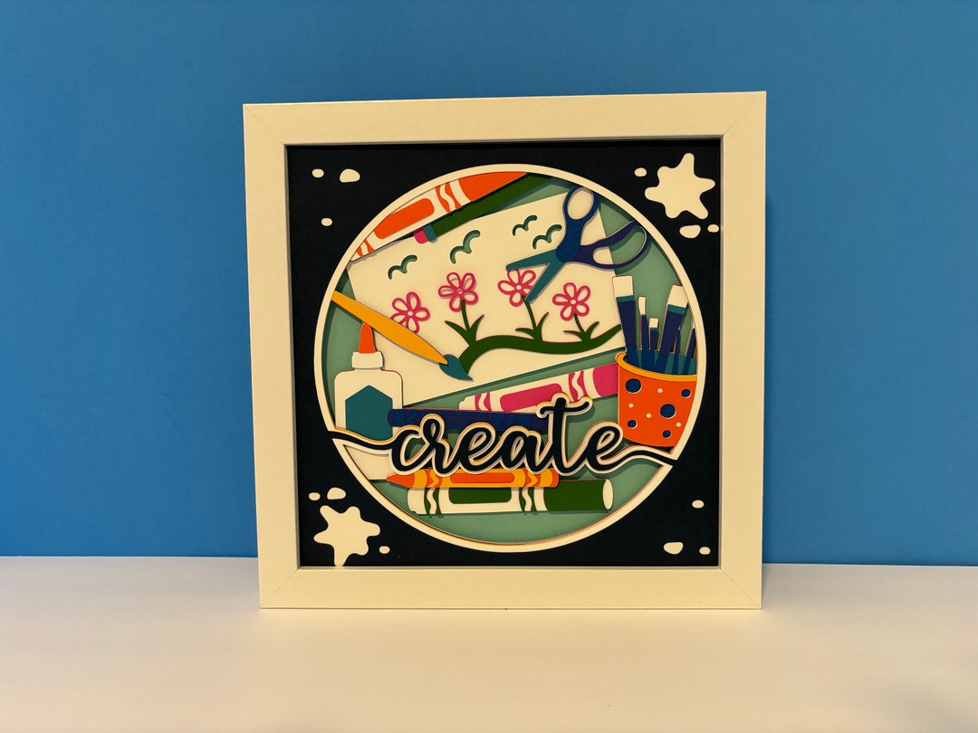 Create 3D Layered Cardstock Shadowbox. Handmade, Unique Home Decor ...