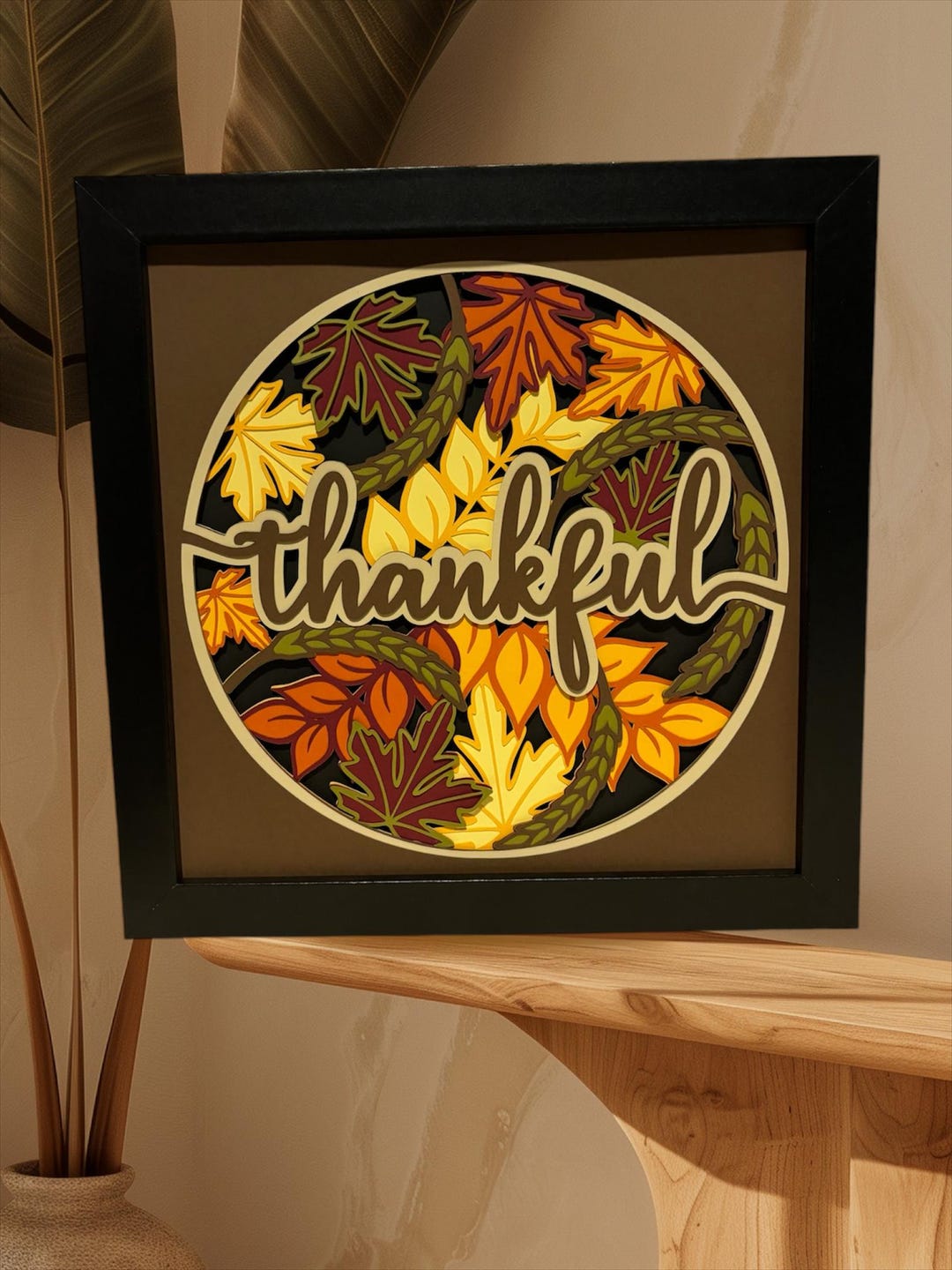 Fall Thankful Cardstock Shadowbox, 3D Layered Paper Art - Etsy