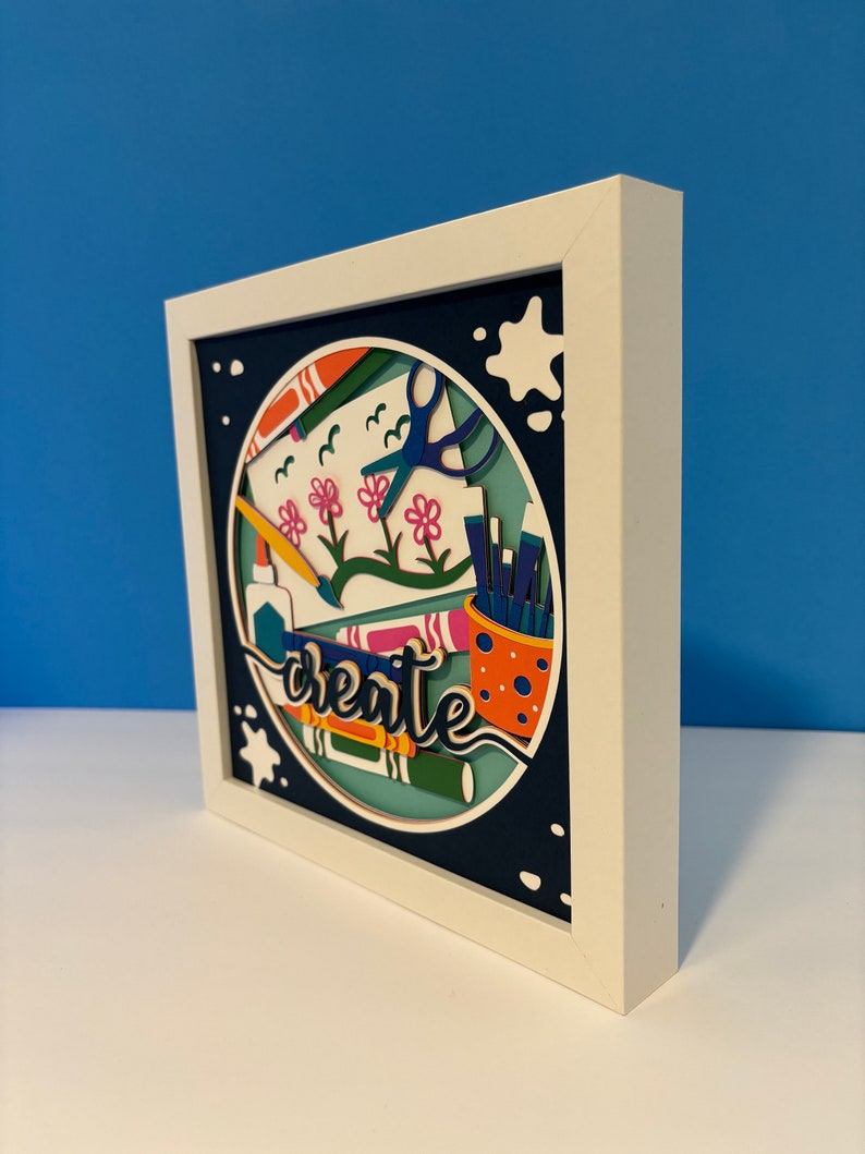 Create 3D Layered Cardstock Shadowbox. Handmade, Unique Home Decor ...