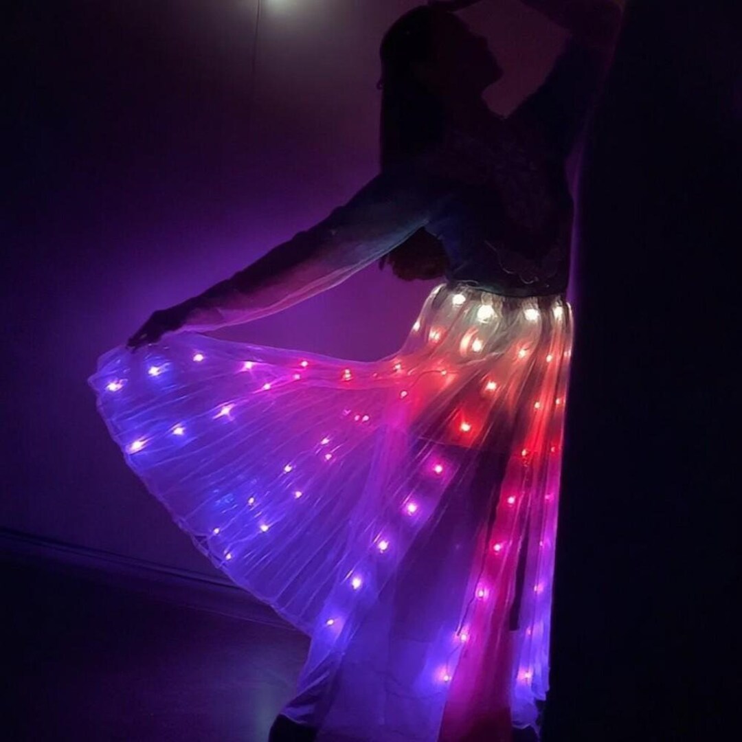 Light up Dance Skirt, Dancing Costume, Festival Cloak, Belly Dance ...