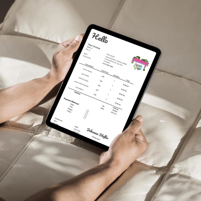 Editable Invoice Template: Professional Design for Google Sheets and ...