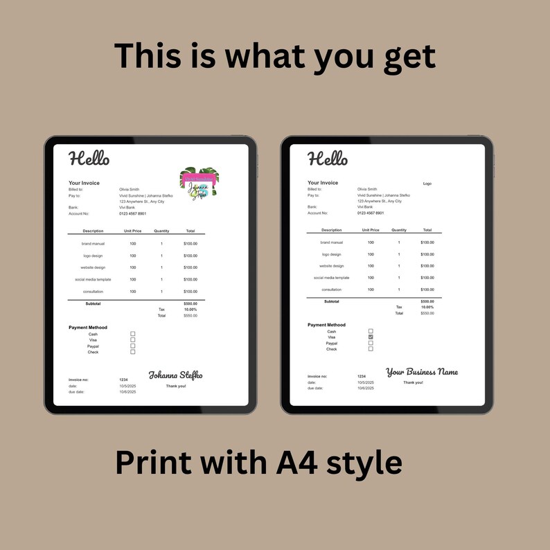 Editable Invoice Template: Professional Design for Google Sheets ...