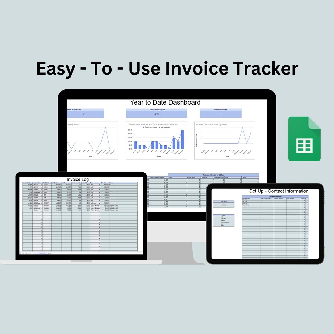 Ultimate Easy-to-use Invoice Tracker, Invoice Template, Freelancing ...