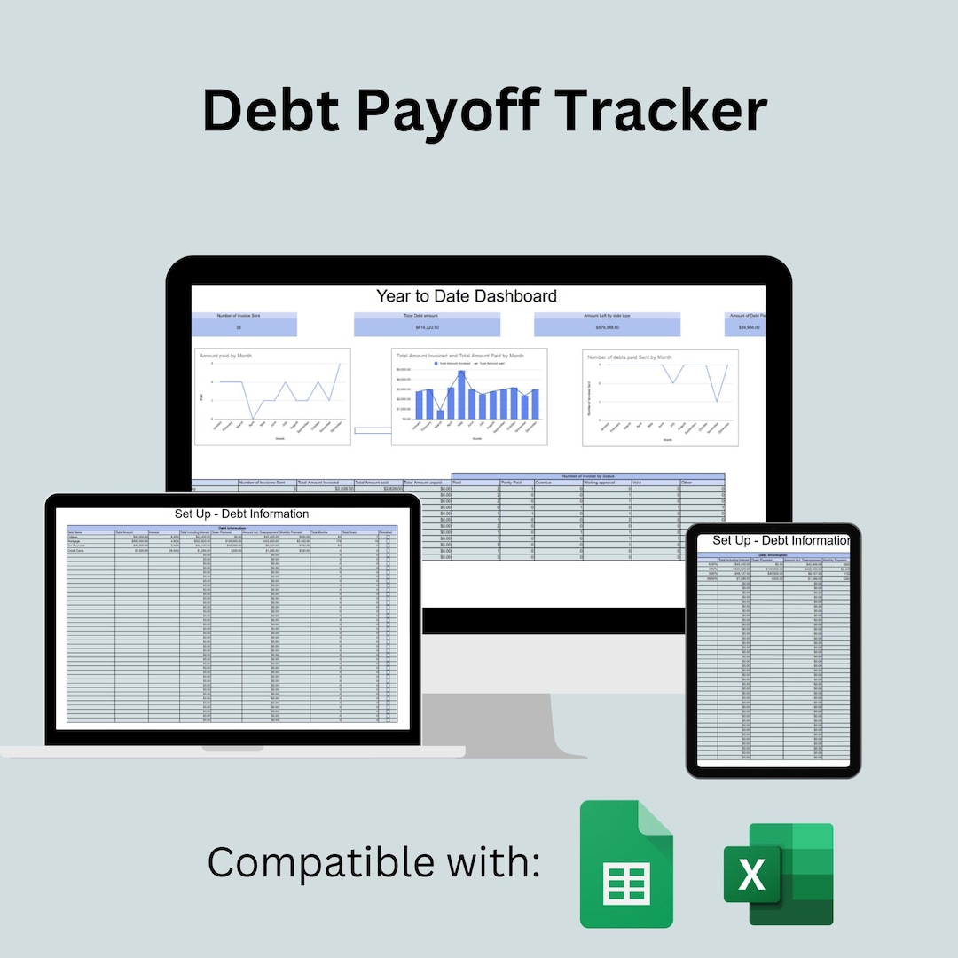 Debt Payoff Tracker 2026: Google Sheets & Excel (digital Download ...