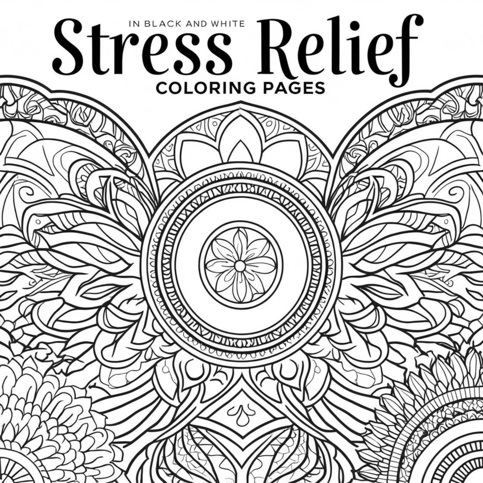 Anxiety Relief Mindful Coloring Pages: Printable Geometric Floral ...
