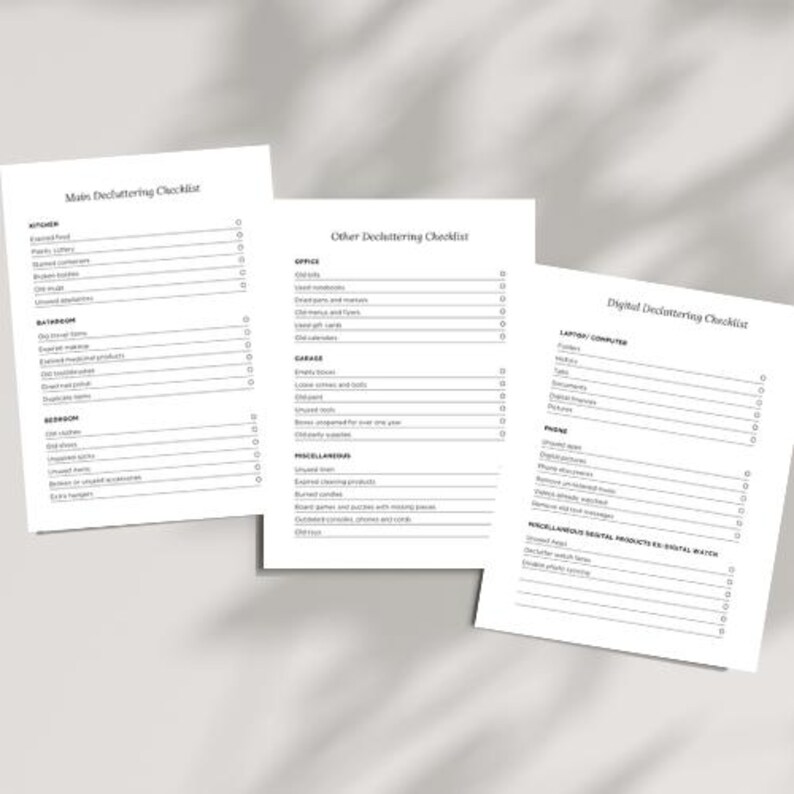 Decluttering Checklist, Decluttering Guide, Cleaning Planner, Home ...