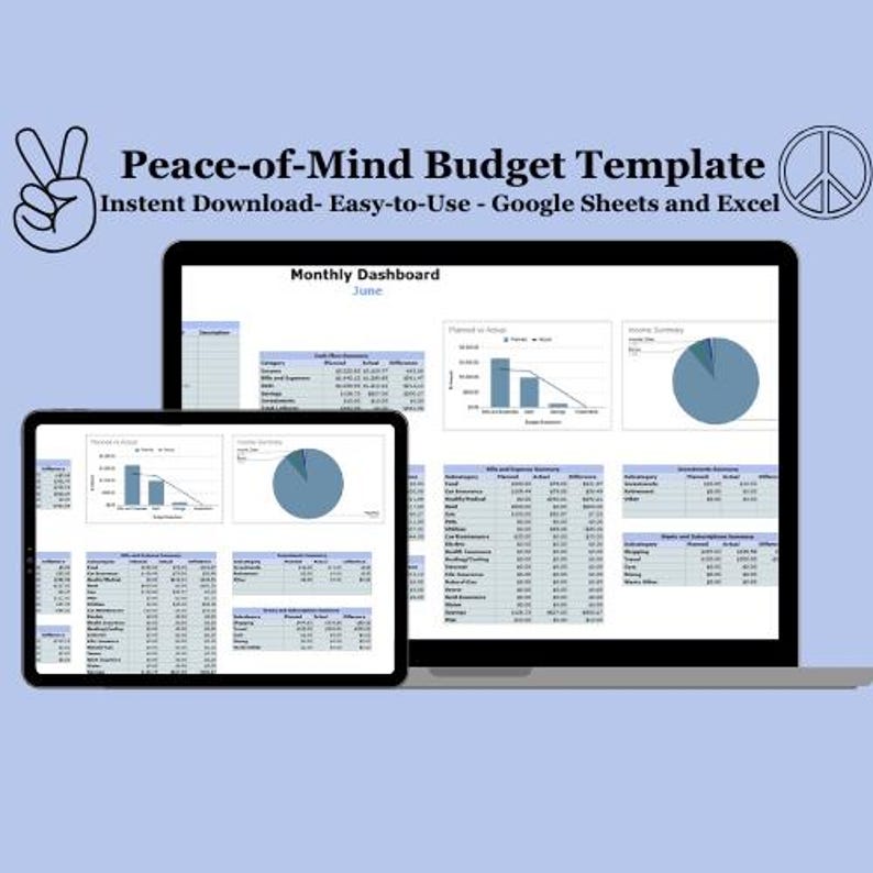 Blue Ultimate Google Sheets Budget Template | Expenses Tracker ...