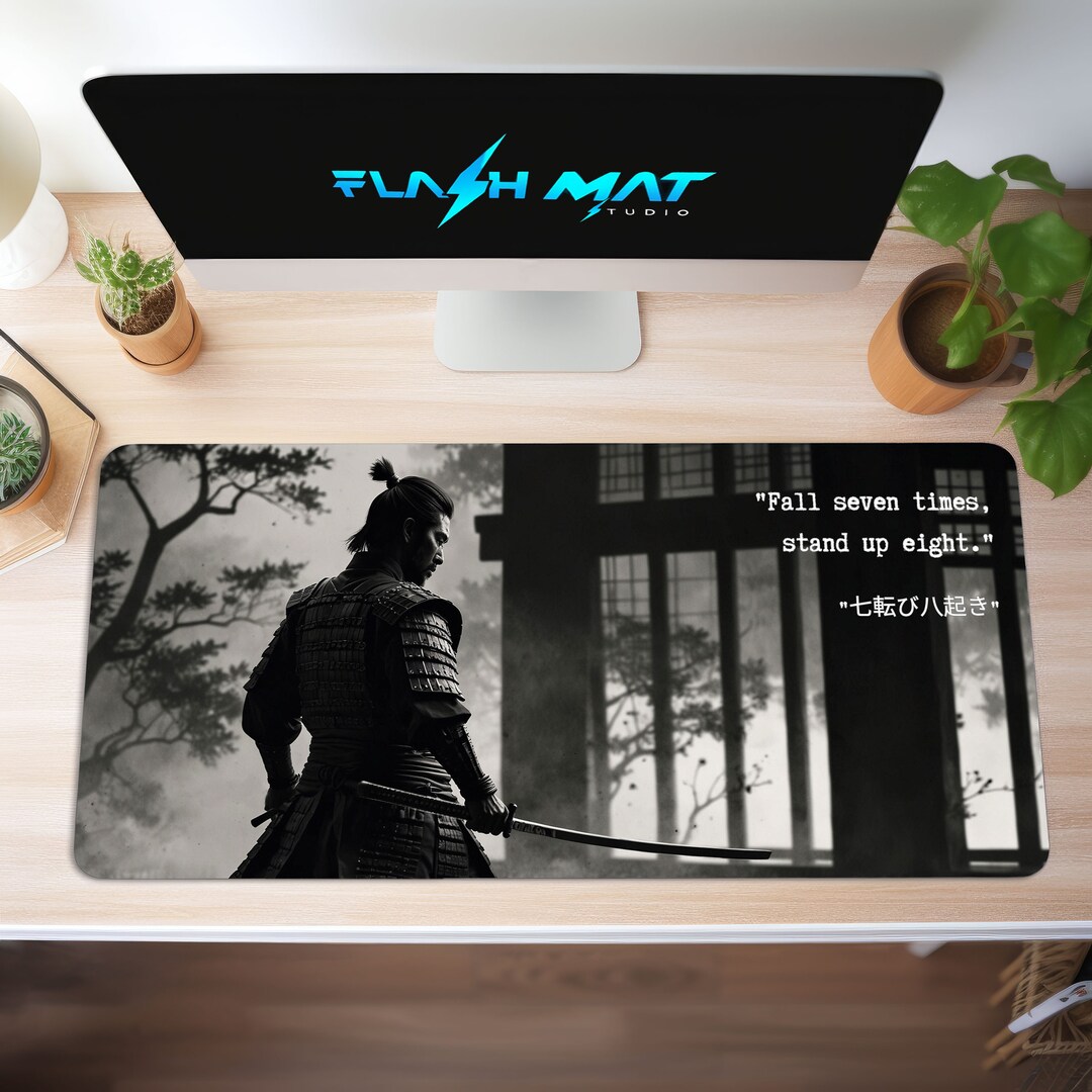 Samurai Spirit Desk Mat, Inspiring Desk Pad, Mousepad XL, Aesthetic ...