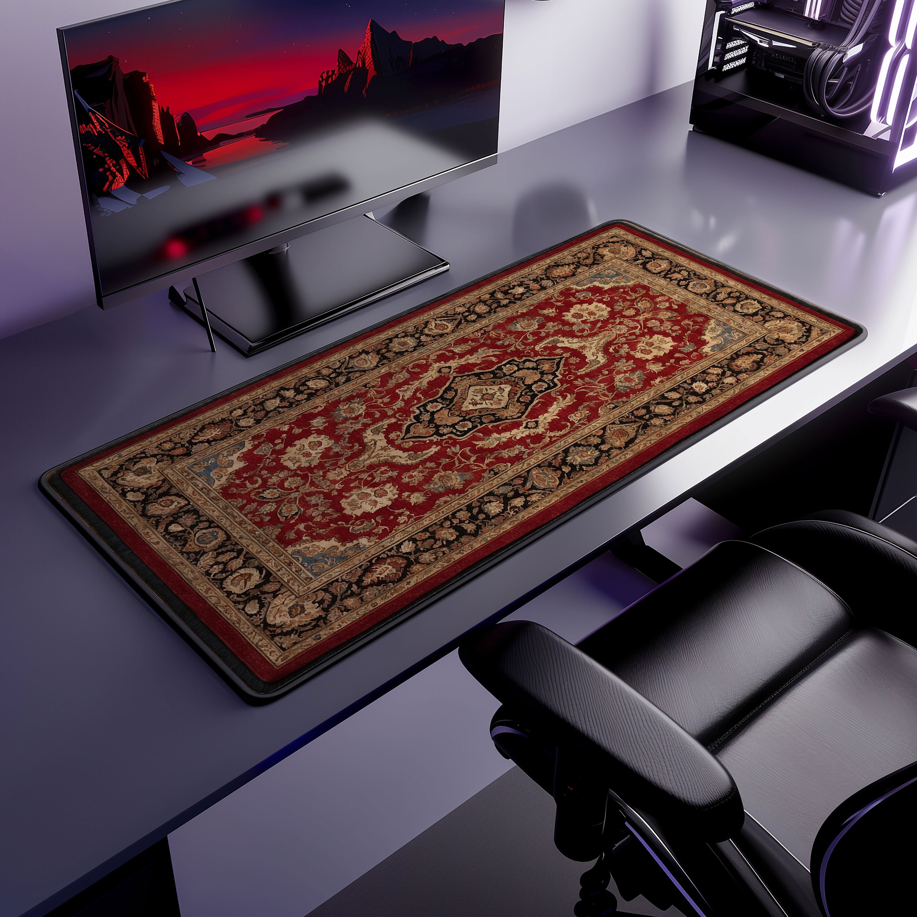 Persian Rug Desk Mat, Vintage Elegance Classic Desk Pad, Mousepad XL ...