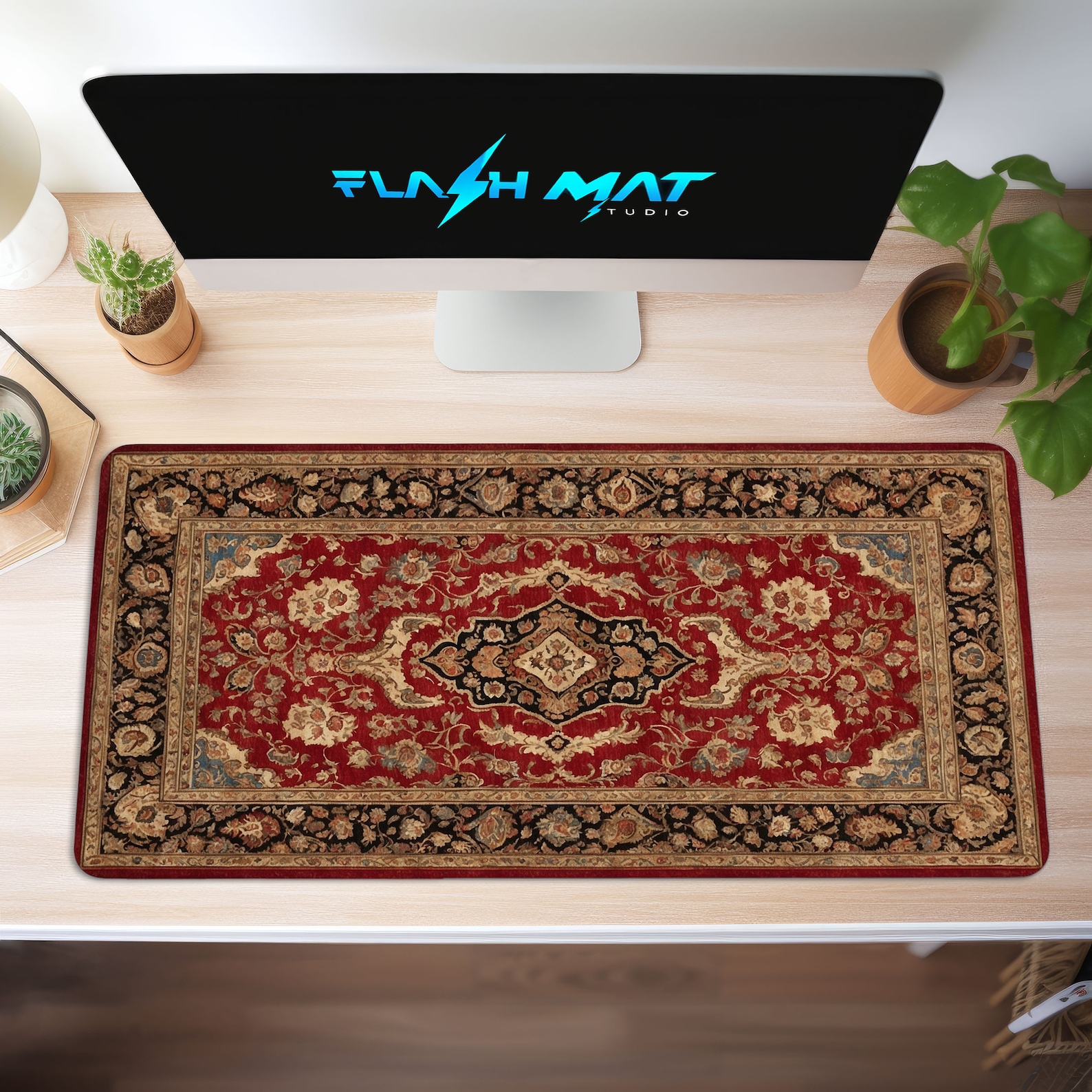 Persian Rug Desk Mat, Vintage Elegance Classic Desk Pad, Mousepad XL ...