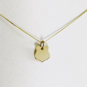 Law Enforcement Shield Necklace - 14K Gold - Officer Wife - Police ...