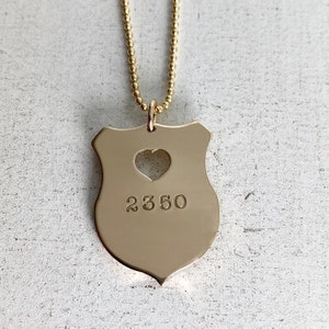 Police Badge Necklace - 14K Goldfill - Law Enforcement Deputy Sheriff ...
