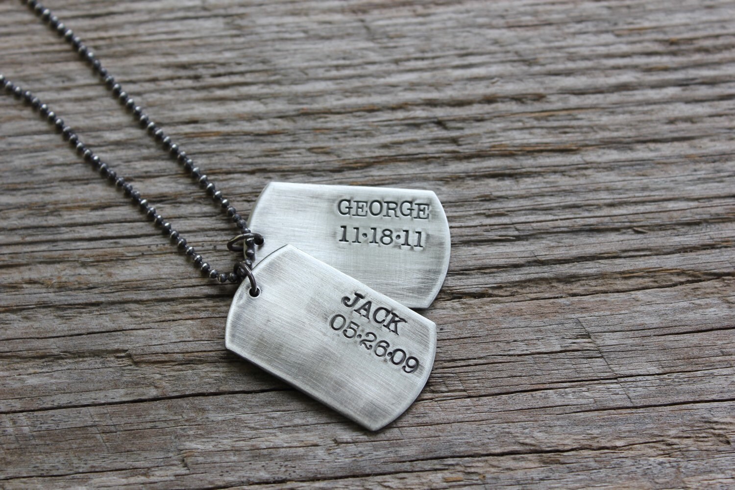 Dog Tag Sterling Silver Hand Stamped Necklace - Custom and Personalized ...
