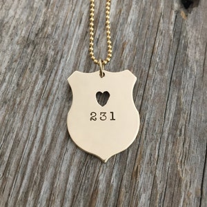 Police Badge Necklace - 14K Goldfill - Law Enforcement Deputy Sheriff ...
