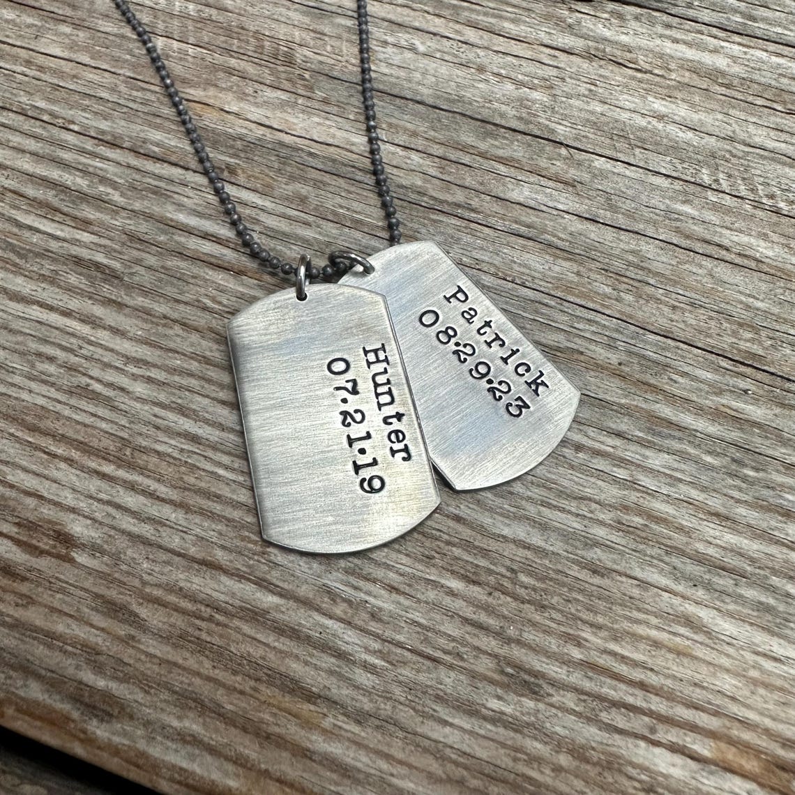 Dog Tag Sterling Silver Hand Stamped Necklace - Custom and Personalized ...