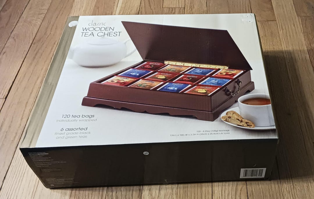 NEW Tea Chest - 120 Bags of 6 Types of Teas in a Walnut Box - Bentley's ...