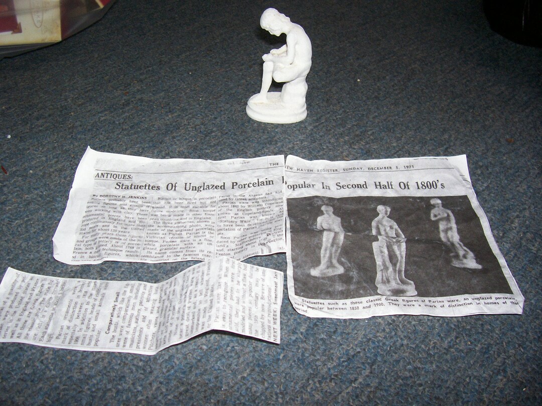 Unglazed White Porcelain Statuette-boy Taking Splinter Out of - Etsy