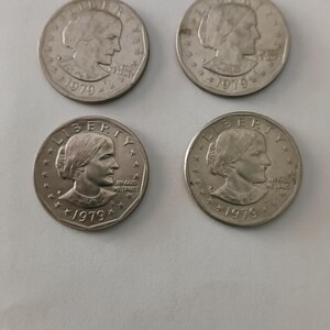 Four 1979 Susan B Anthony Liberty-frank Gasparro ONE DOLLAR P Mint Mark ...