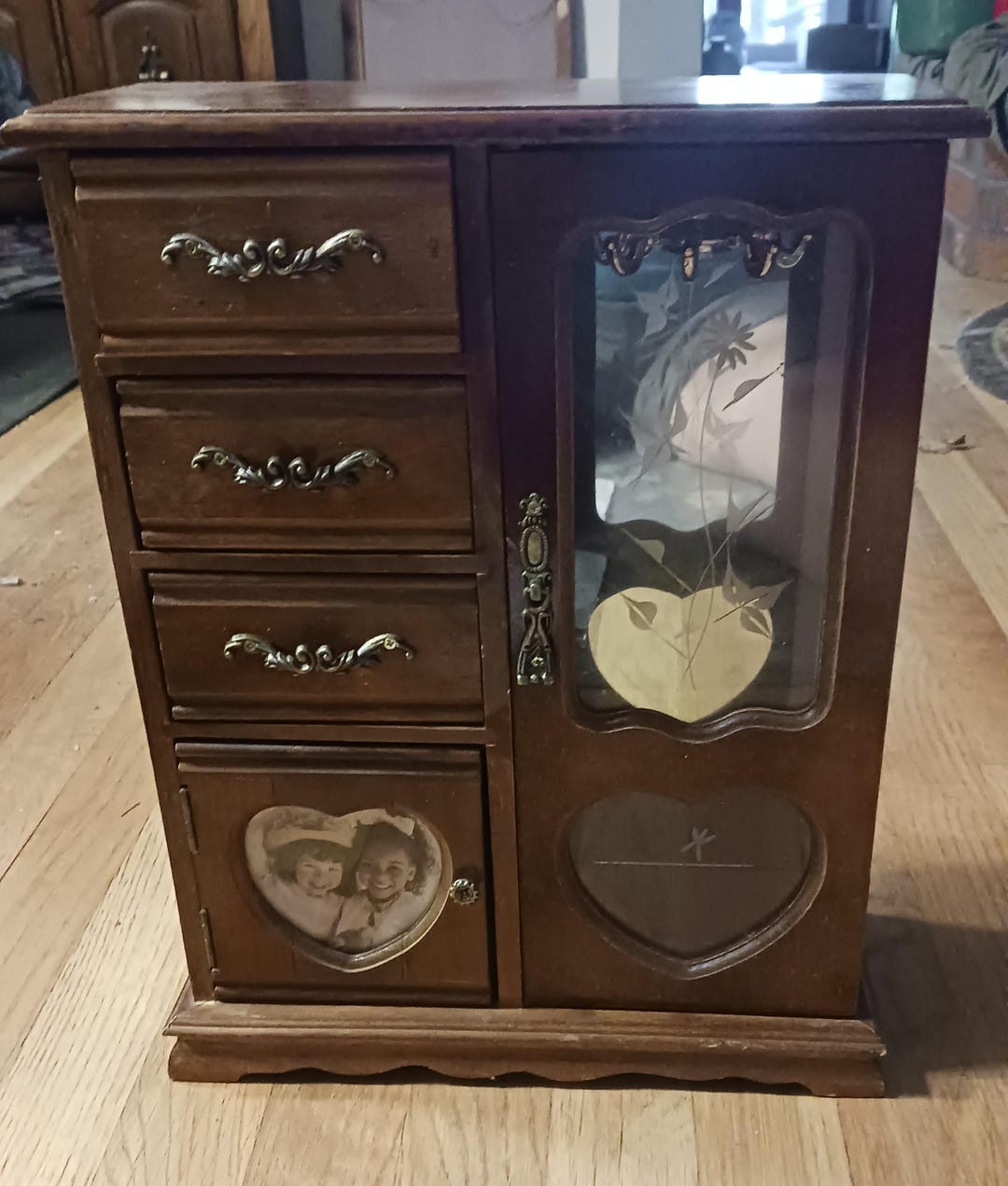 Pretty Jewelry Box stand up Style With Drawers and Necklace Hangers - Etsy