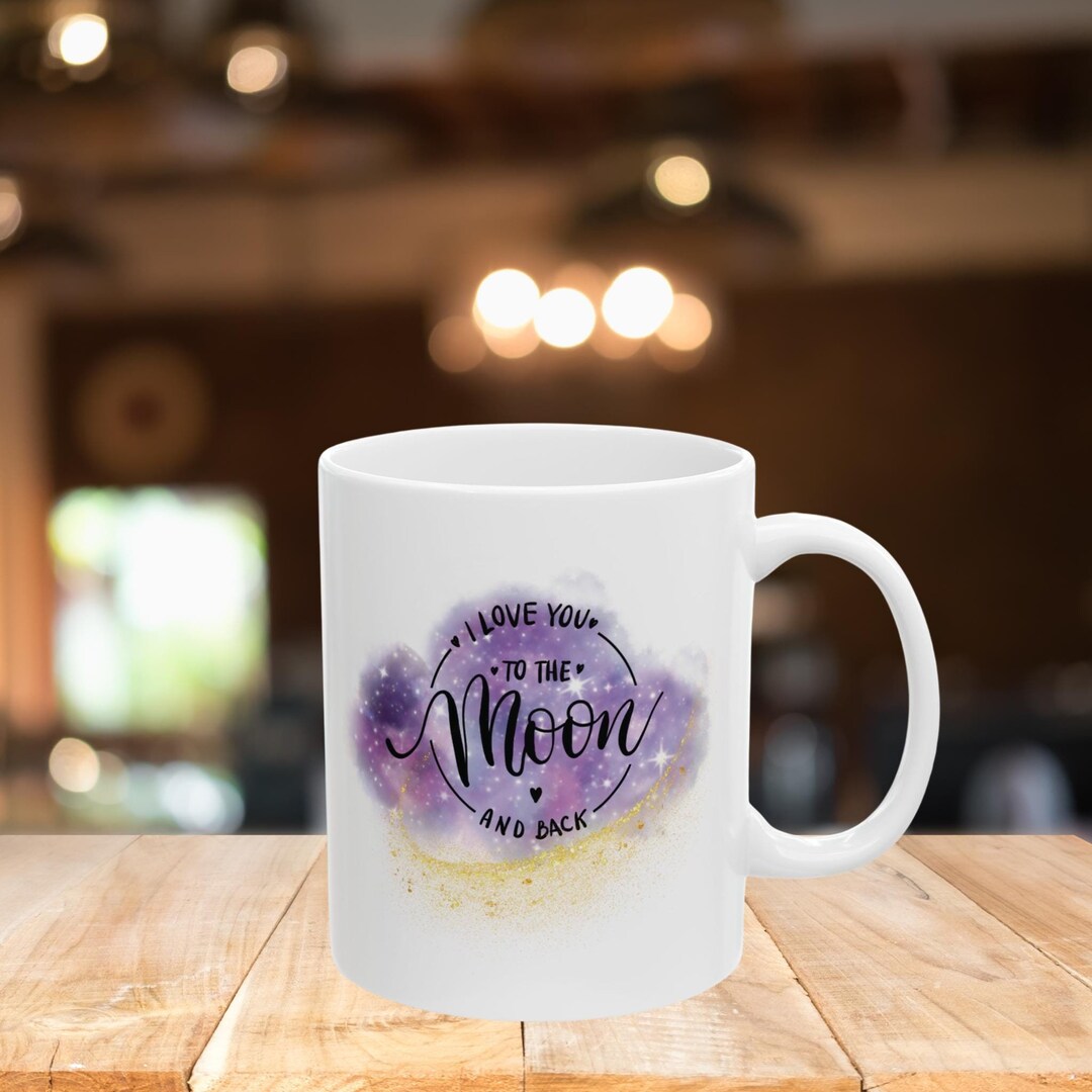 Couple Mug Wrap Design, to the Moon and Back Mug Png, Couple Coffee Mug ...