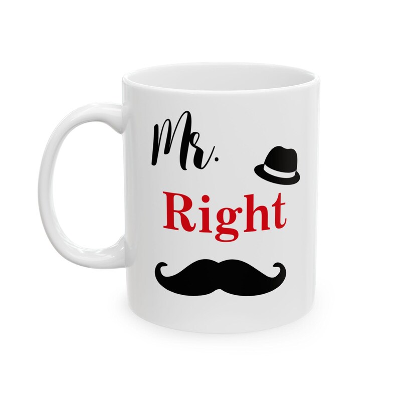Mr. and Mrs. Right Mug Wrap: Wedding Couple Design PNG SVG (digital ...