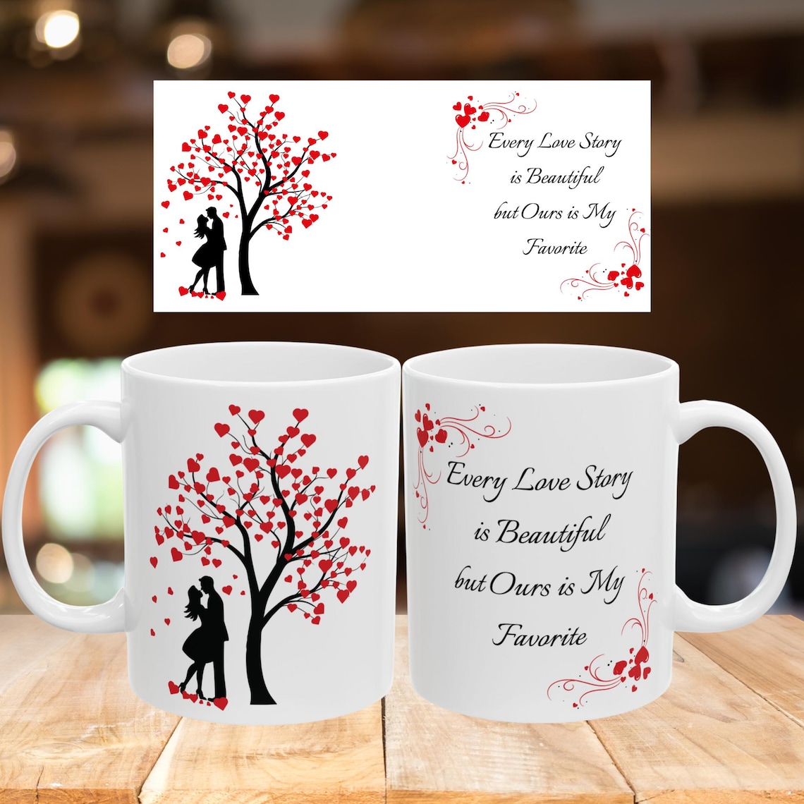 Couple Mug Wrap Design, Anniversary Gift Mug Sublimation, PNG SVG ...