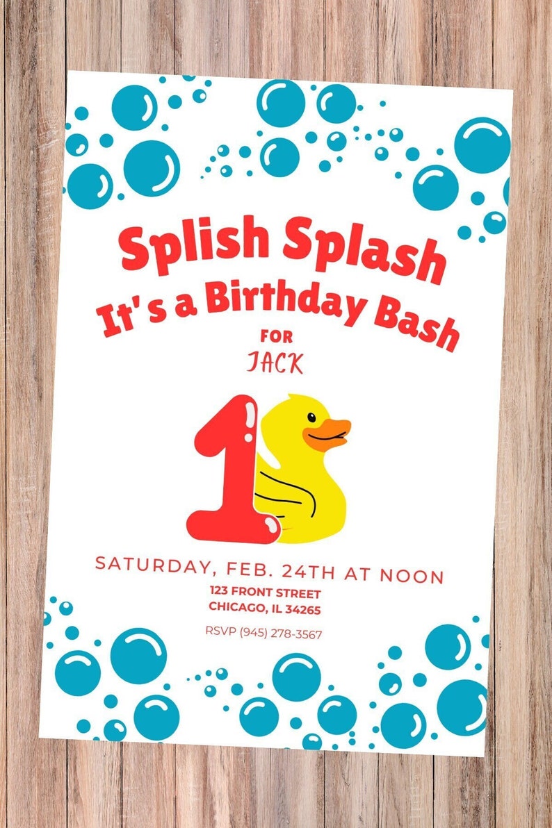 1st Duck Birthday Invitation - Etsy