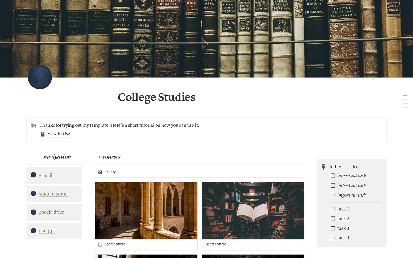 College Studies Notion Template - Etsy