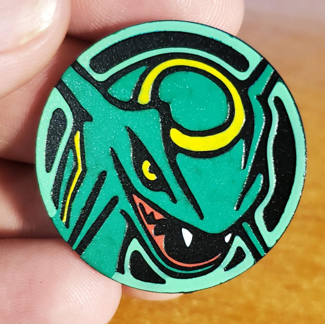 Rayquaza Painted Coin- Standard - Etsy