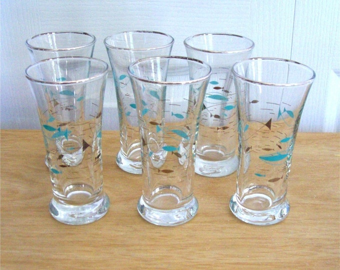 Libbey Atomic Fish Glasses Six Juice Cocktail - Etsy